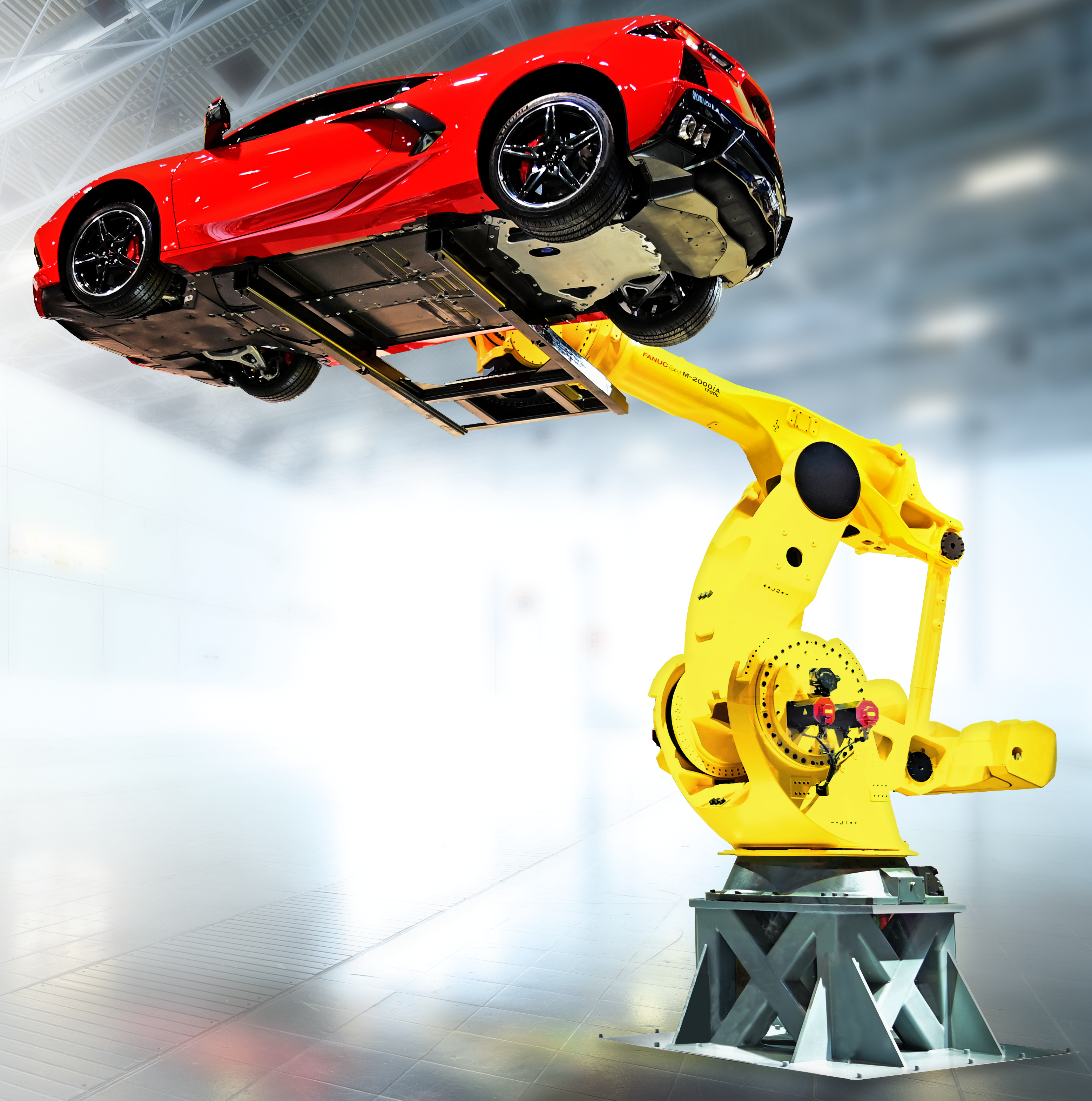 M2000iA_1700L Lifting C8 Corvette - With Background - Streamline-It